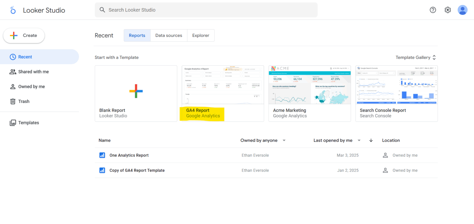 Setting Up Google Analytics 4 Reporting in Looker Studio | One Analytics